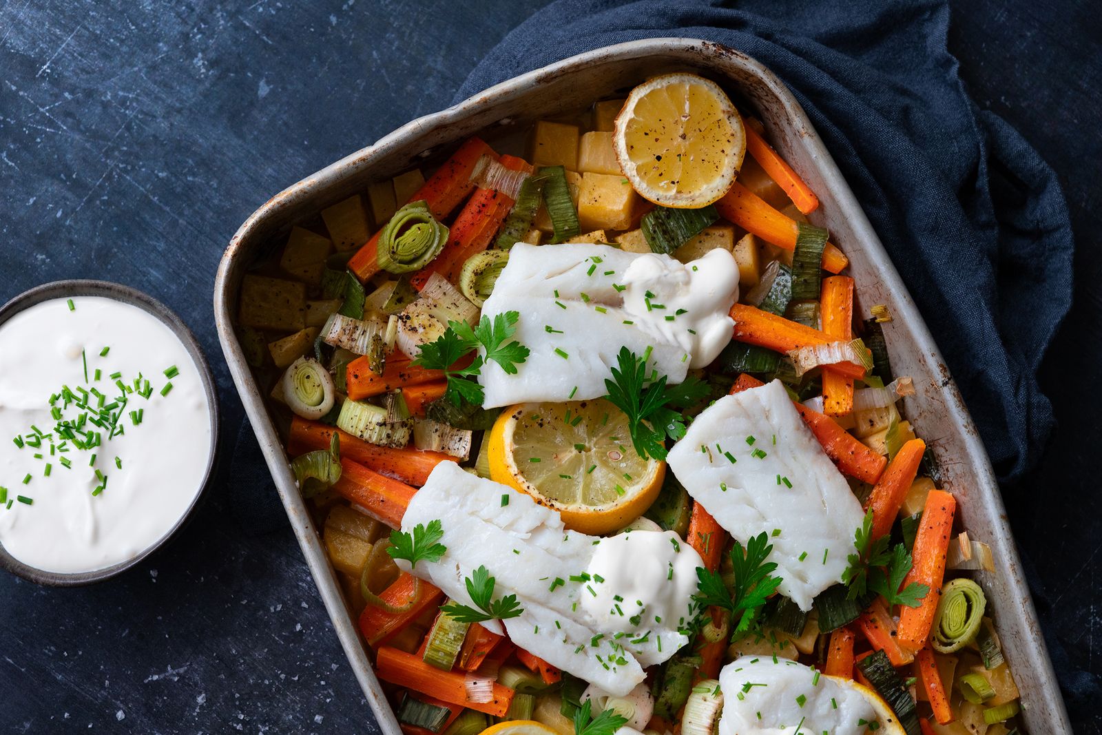 Fisk i form – fiskeform med torsk og grønnsaker | Oppskrift