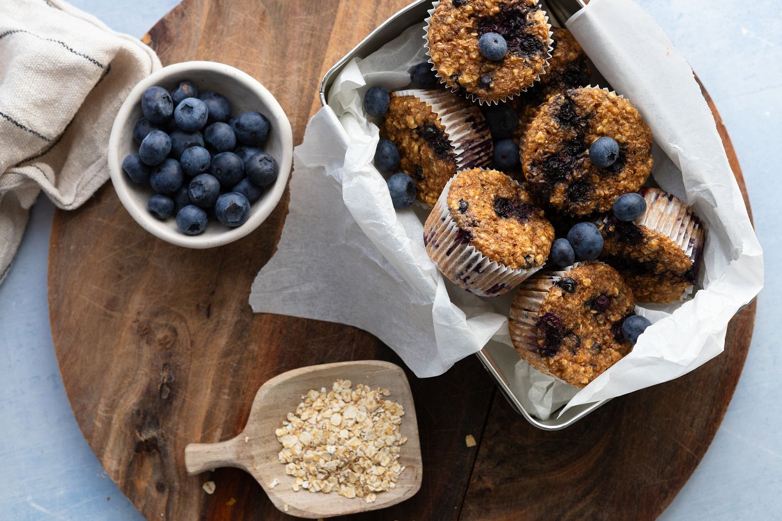 Sunne blåbærmuffins med banan – Perfekt til matpakken | Oppskrift